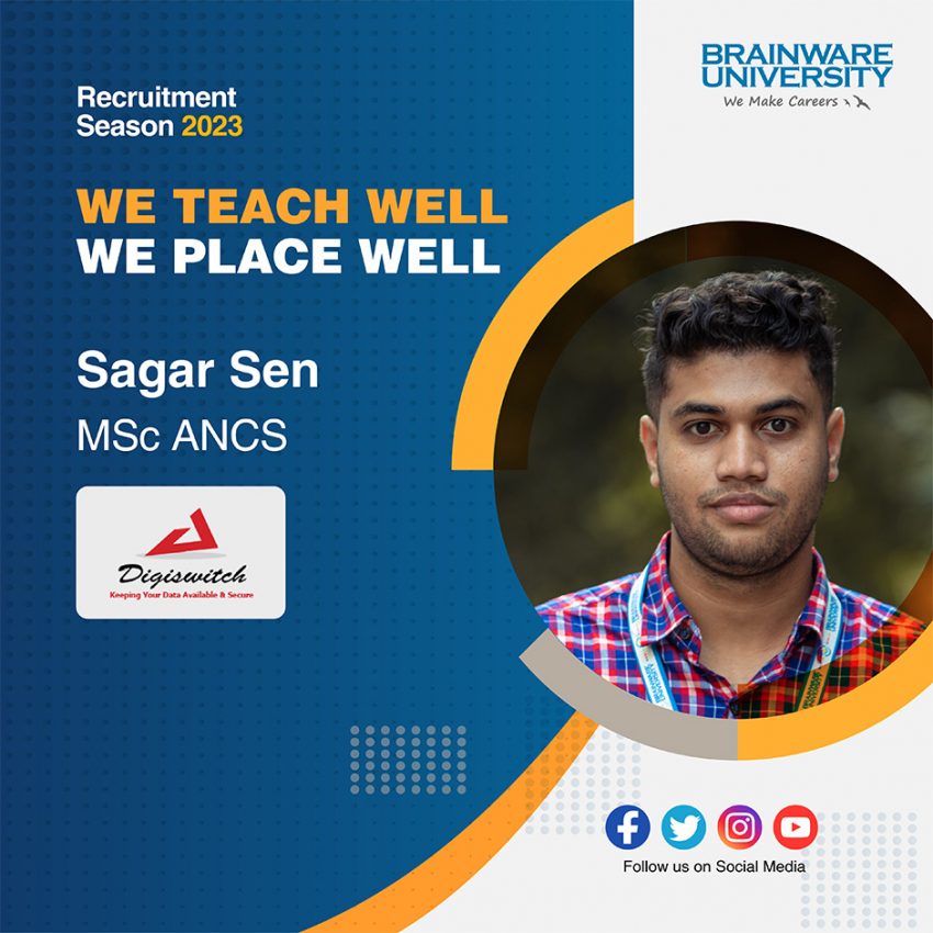 Sagar Sen | MSc ANCS – Brainware University Placement News