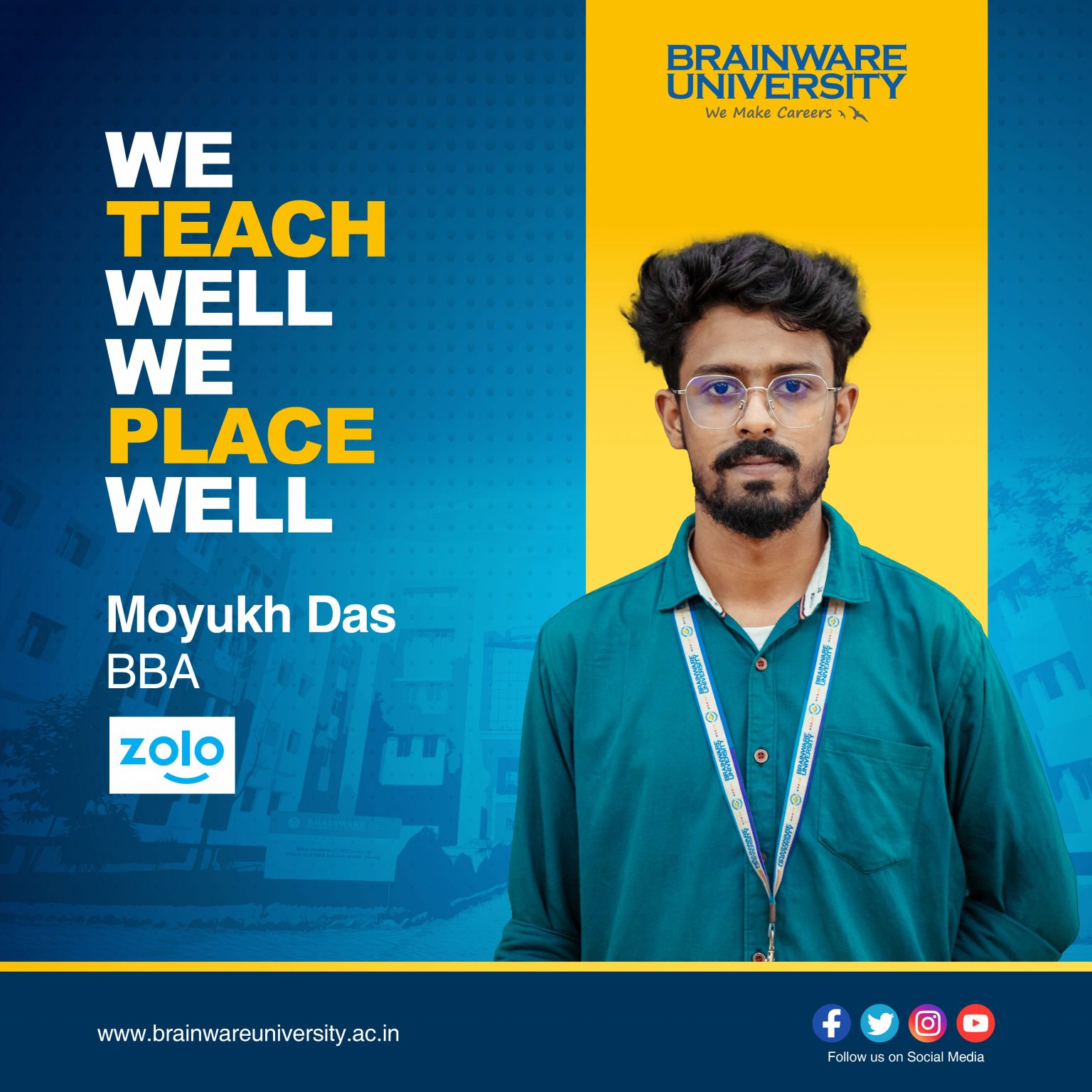 Moyukh Das | BBA | Placed @Zolo – Brainware University Placement News